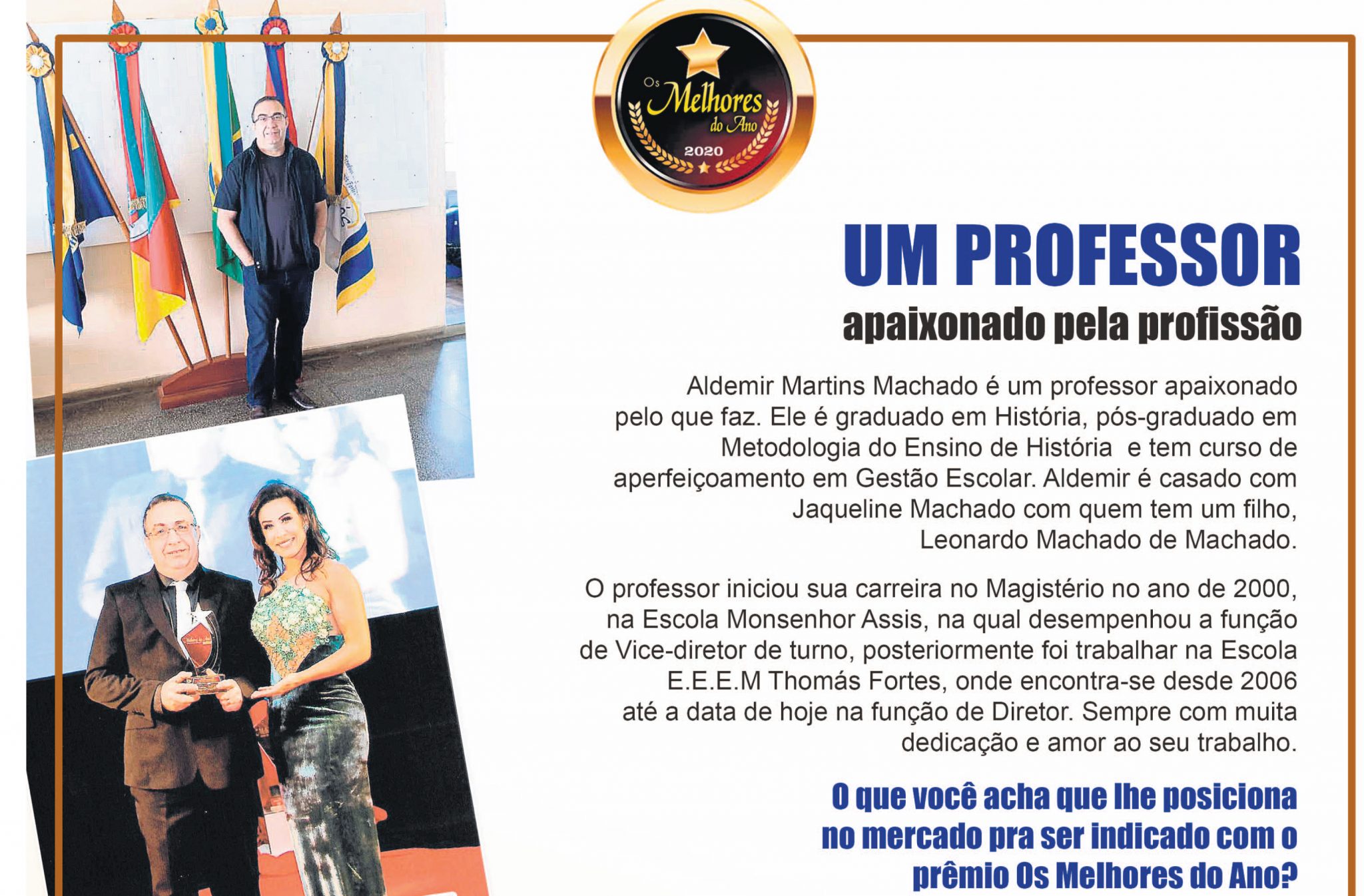 Aldemir Machado: um professor apaixonado pela profissão - NP Expresso